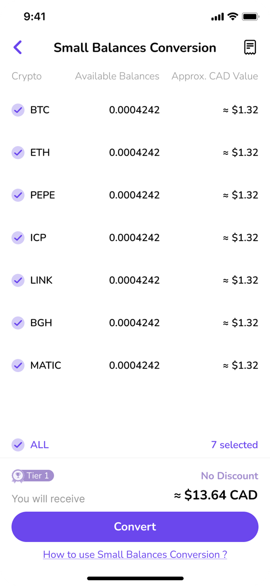 Converting Small Balances on VirgoCX – VirgoCX Support